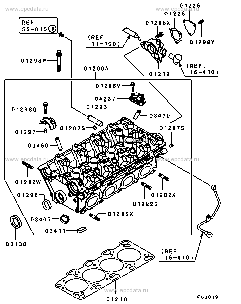 Cylinder head for Mitsubishi Lancer Cedia SNDFZ - Genuine parts - Amayama