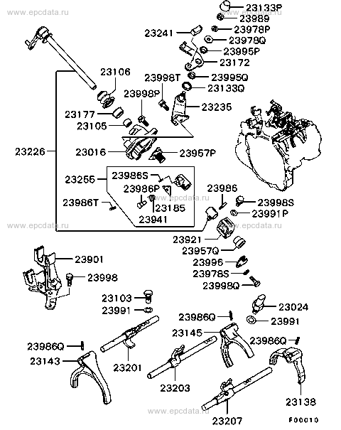 M/t gearshift control for Mitsubishi Lancer SNGFZ - Auto parts - Amayama