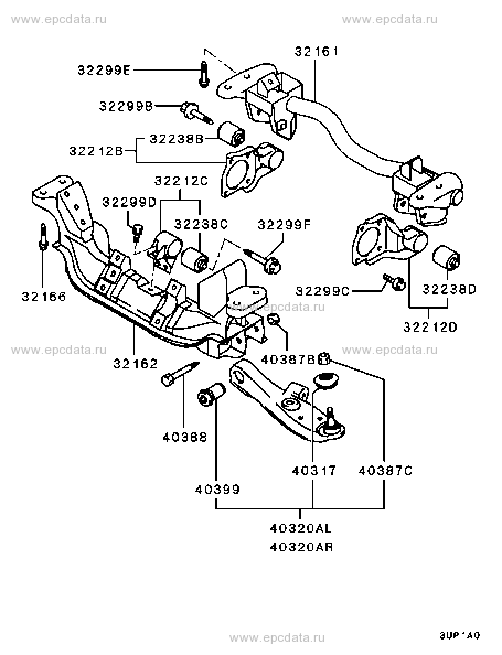 Front susp arm & member for Mitsubishi Pajero IO MRDC - Auto parts ...