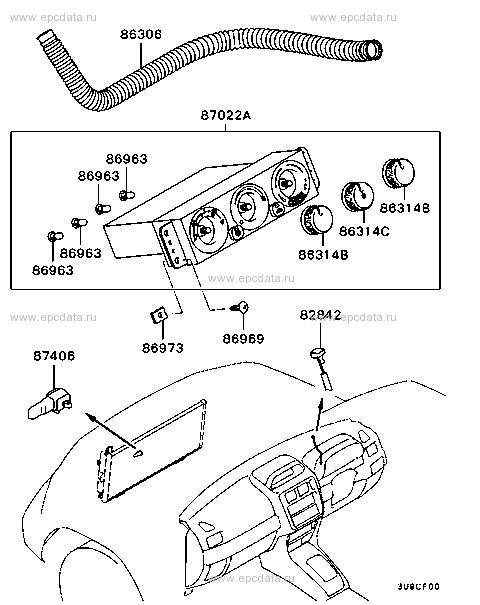Heater control for Mitsubishi Pajero iO 1 generation 06.1998 - 05.2000 ...