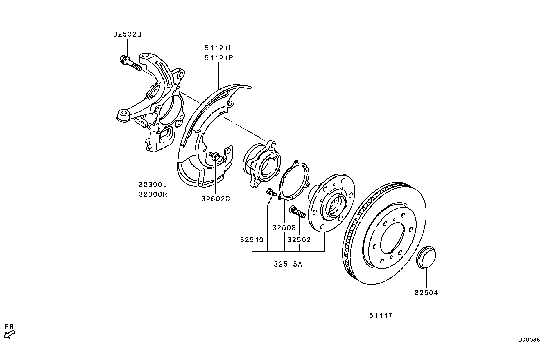 Front axle hub & drum for Mitsubishi L200 KL1T, H-LINE(W-CAB),6FA/T RUS ...
