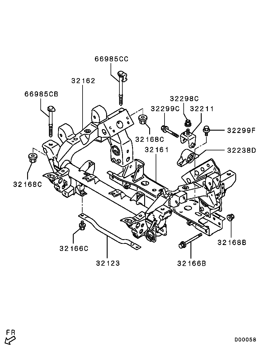 Front susp arm & member - Mitsubishi Pajero V98W, LYHGR6 GLX(NSS4/EURO4 ...