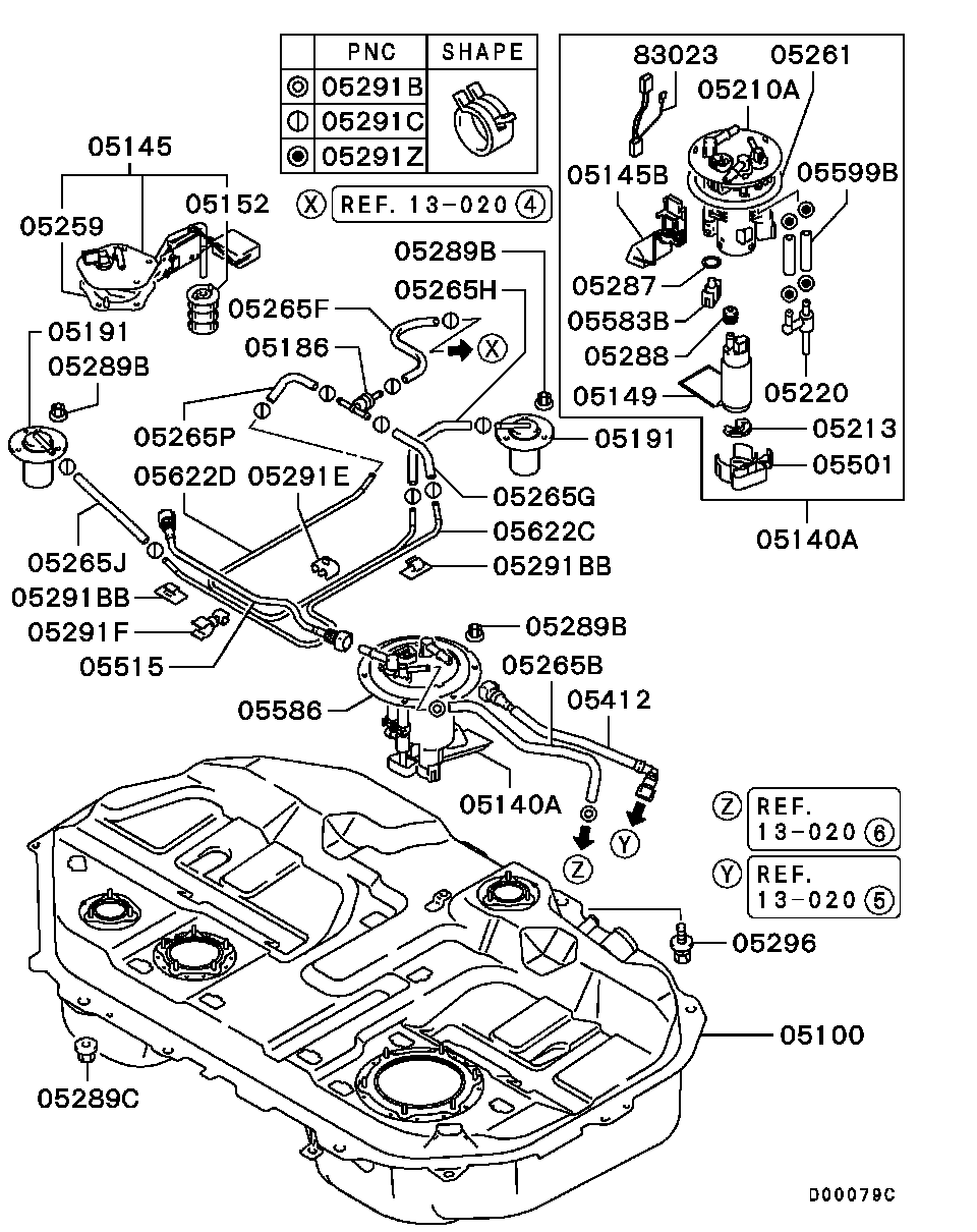 Fuel tank - Mitsubishi Lancer CS2A, STJEZ2 MX-E NAVI 4WD(MPI),CVT - Amayama