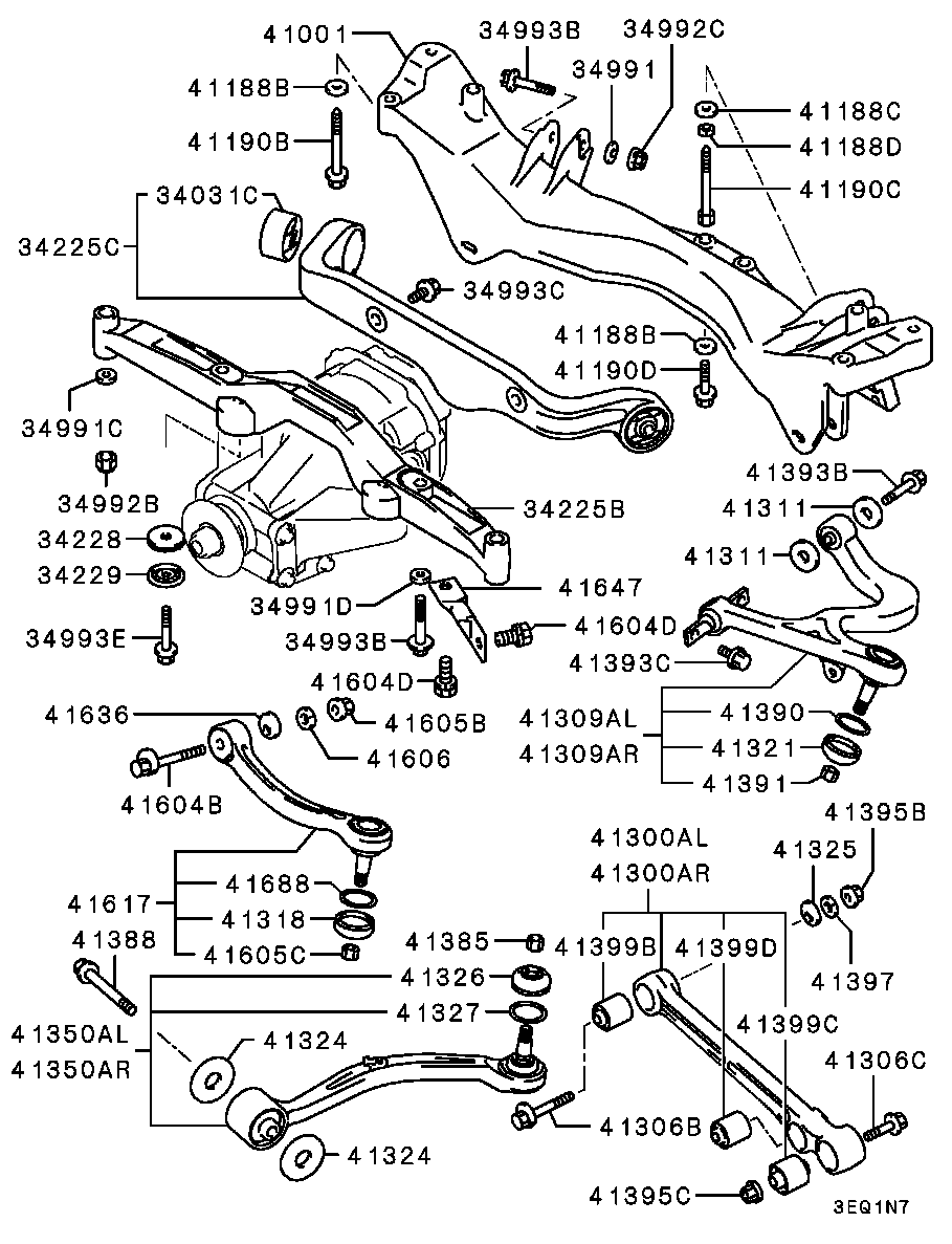 Rear susp - Mitsubishi Lancer CP9A, SNGF2 EVO-6 GSR(SPECIAL COLORING ...
