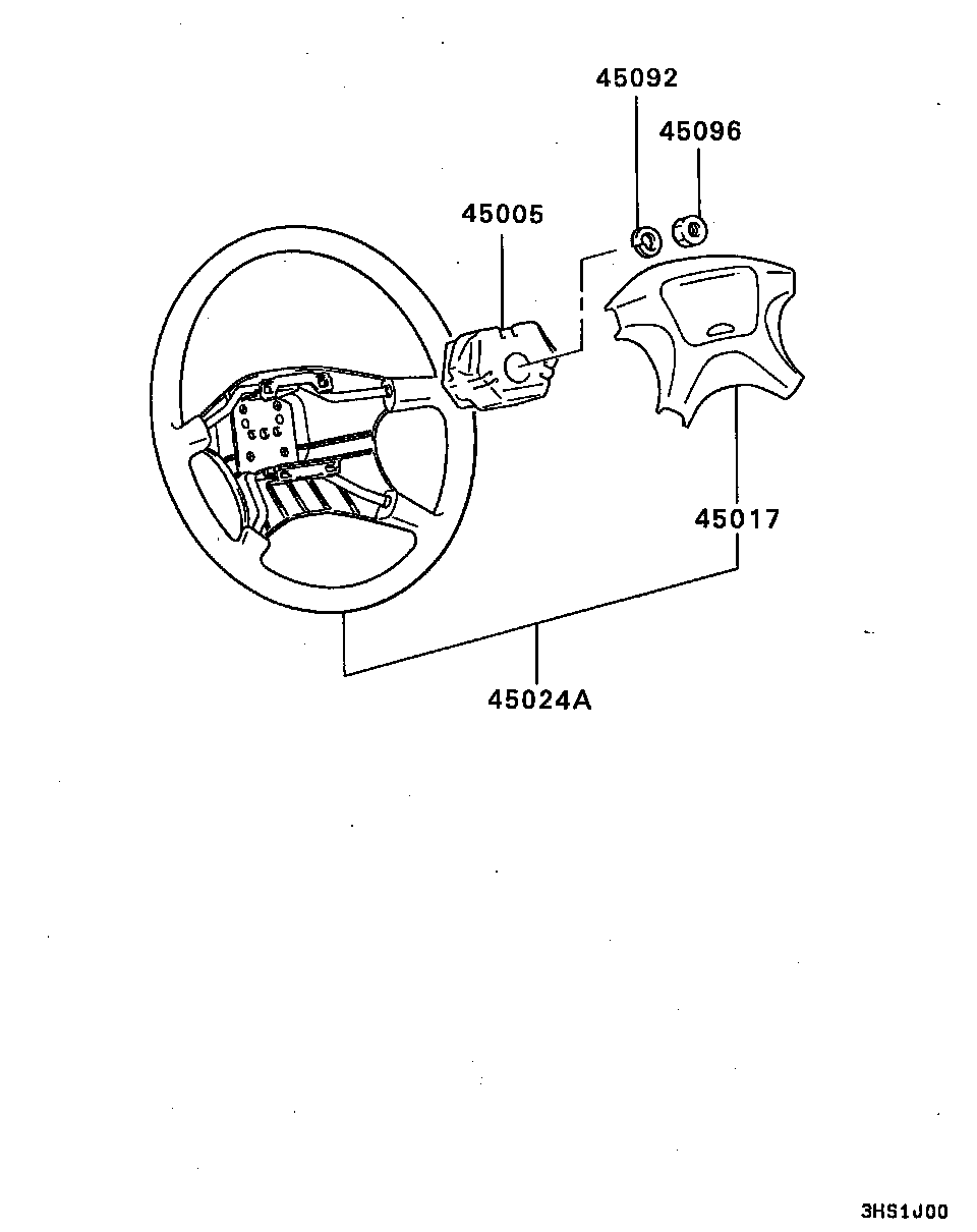 Steering wheel - Mitsubishi Eterna E39A, LNPF ZR-4,5FM/T - Amayama