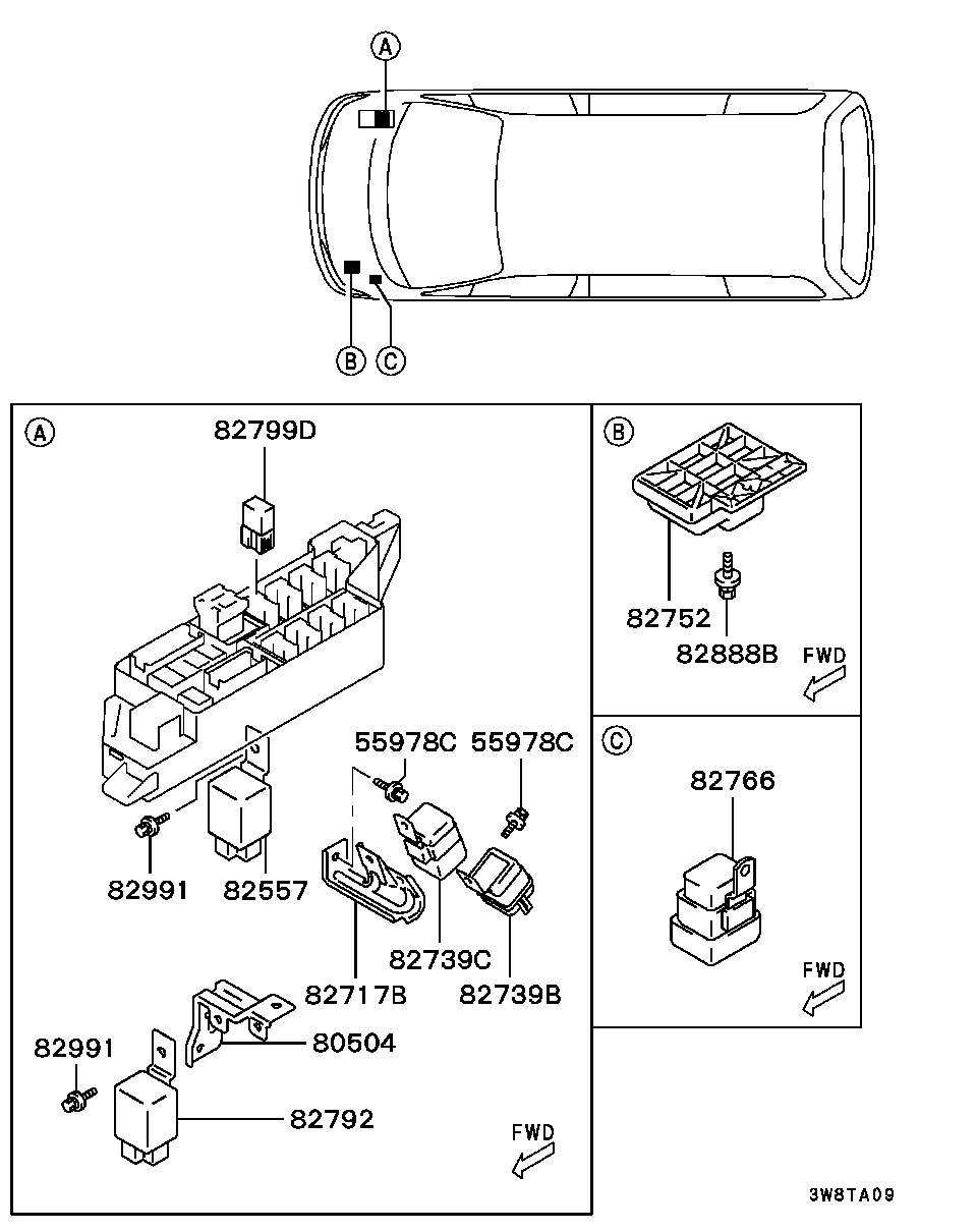 Relay,flasher & sensor for Mitsubishi Delica Space Gear PD6W, EXCEED ...