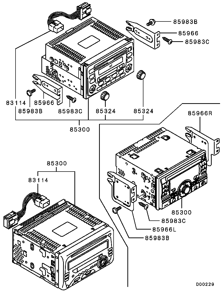 Radio & audio accessories for Mitsubishi Pajero Mini H58A, DUKE(TURBO ...