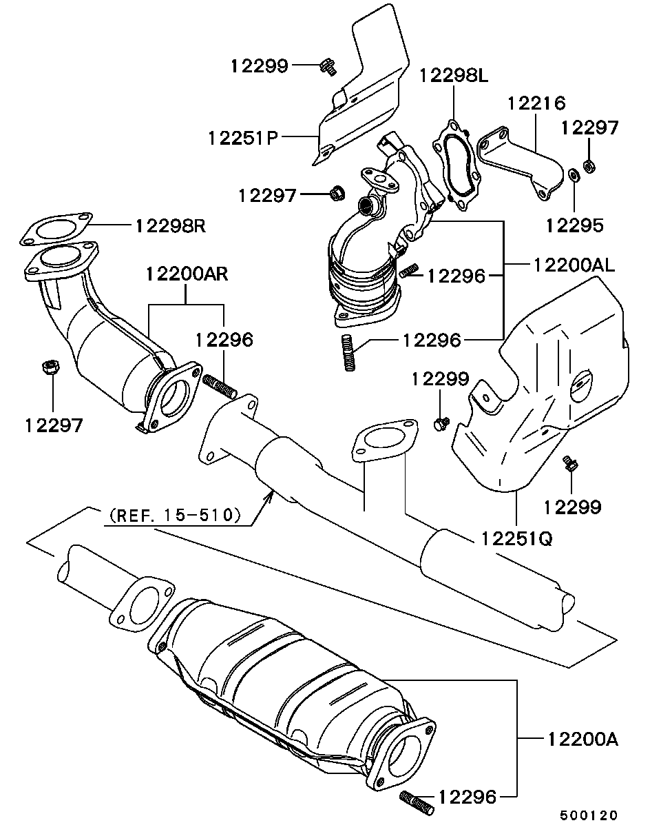 Exhaust manifold - Mitsubishi 3000GT Z16A, BJGFL7M CONVERTIBLE,ULTIMATE ...