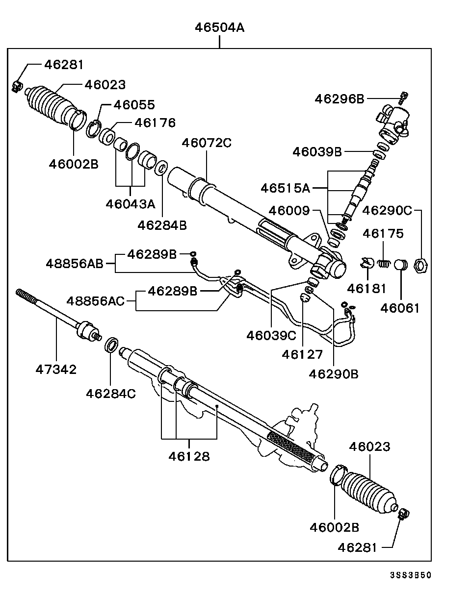 Steering gear - Mitsubishi Eclipse D33A, MNGFL4M GSX,5FM/T FED - Amayama