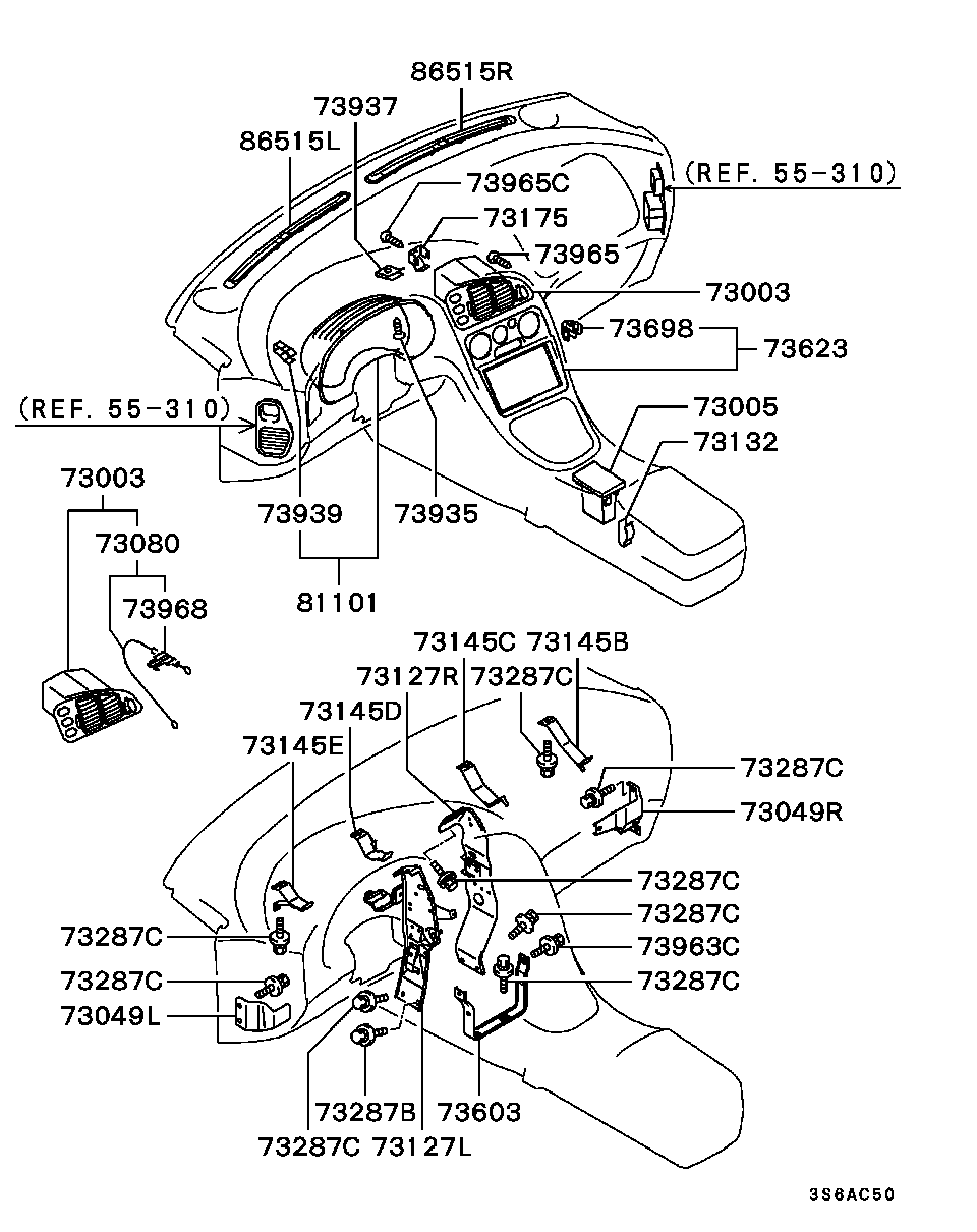I/panel & related parts for Mitsubishi Eclipse D31A, RS,5FM/T FED ...