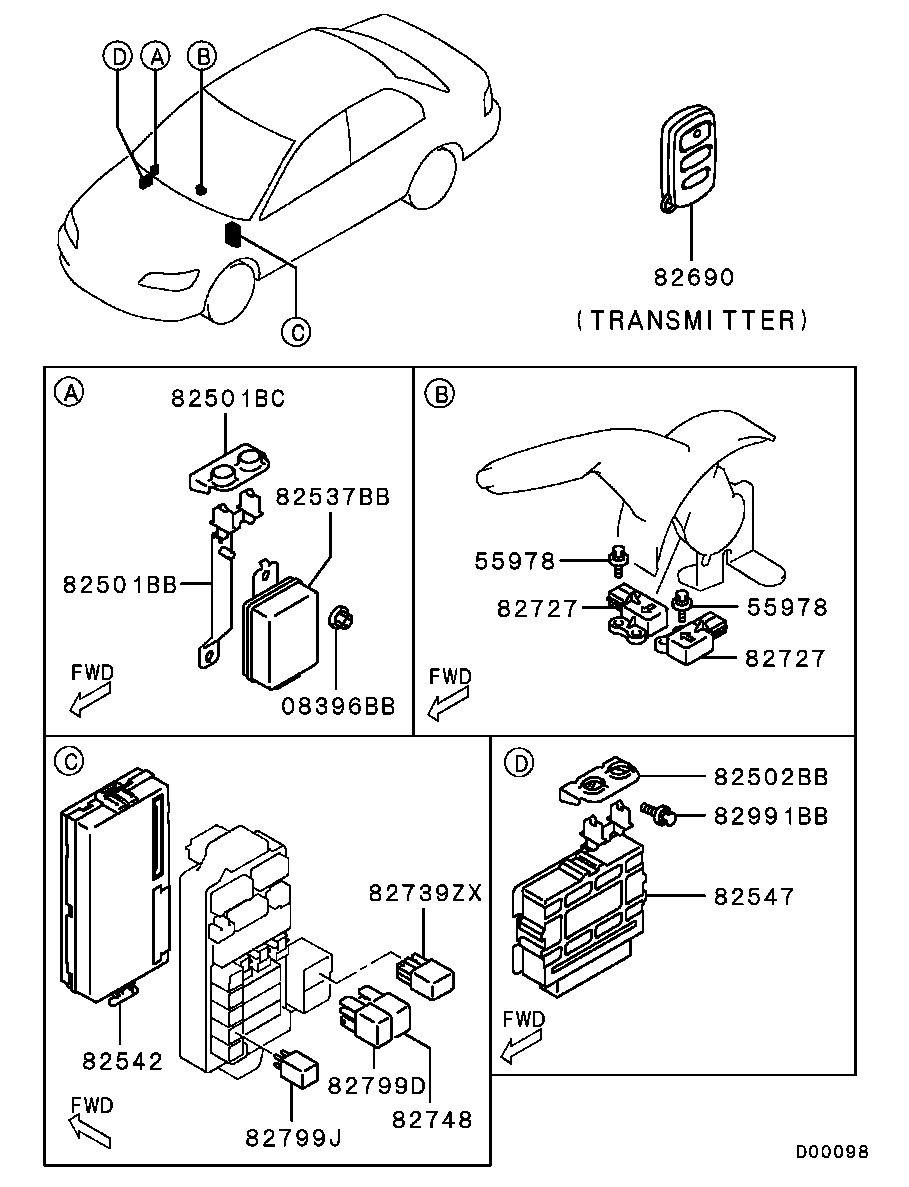 Relay,flasher & sensor - Mitsubishi Lancer CS6A, SRMEL3M L-LINE(MPI ...