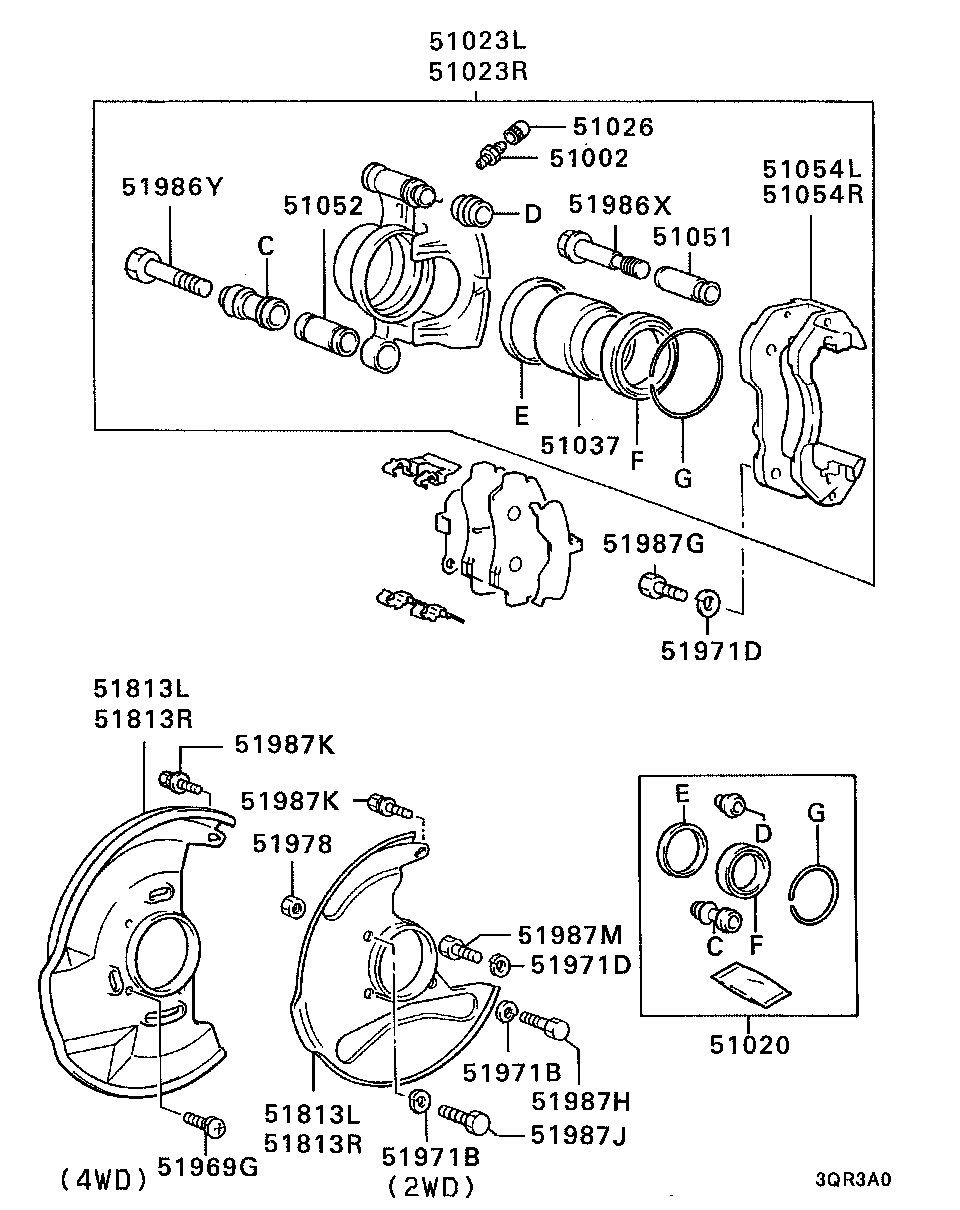 Front wheel brake for Mitsubishi L200 K25T, LOW LINE,STANDARD-4WD,4CA/T ...